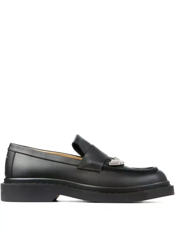 JIMMY CHOO Tassel-embellished Leather Loafers
