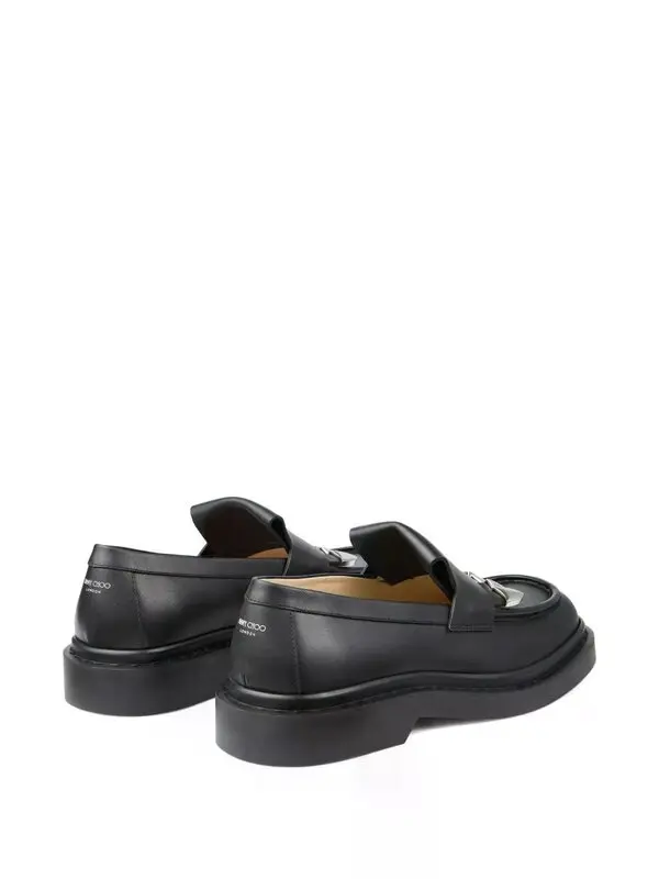 JIMMY CHOO Tassel-embellished Leather Loafers