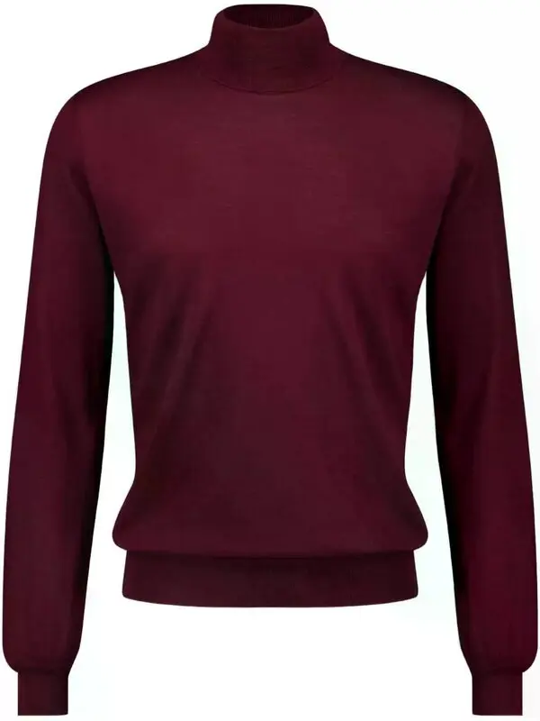 Boglioli Virgin Wool High Neck Sweater - Red