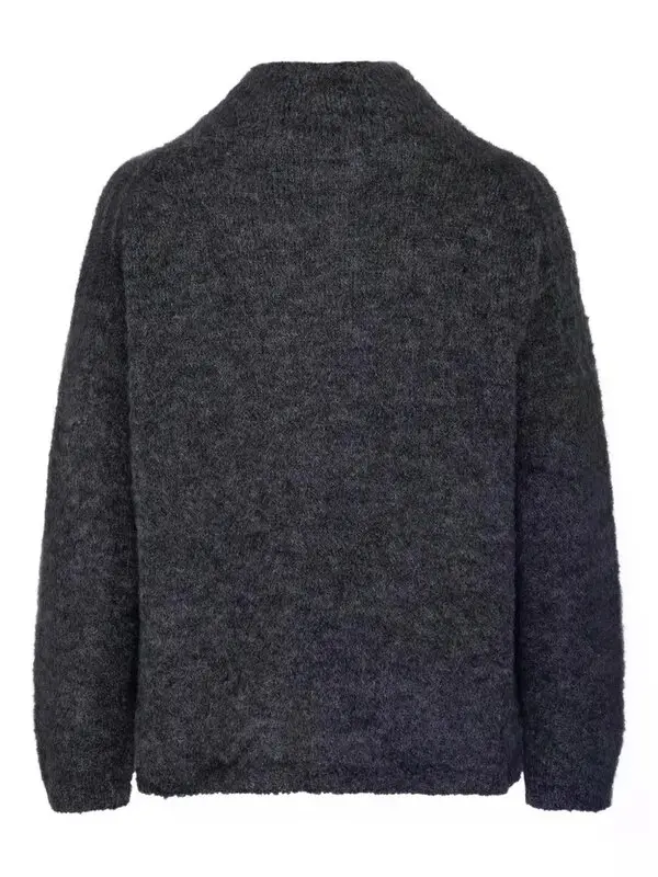 Max Mara Fluffy Knit Mock-neck Sweater - Grey