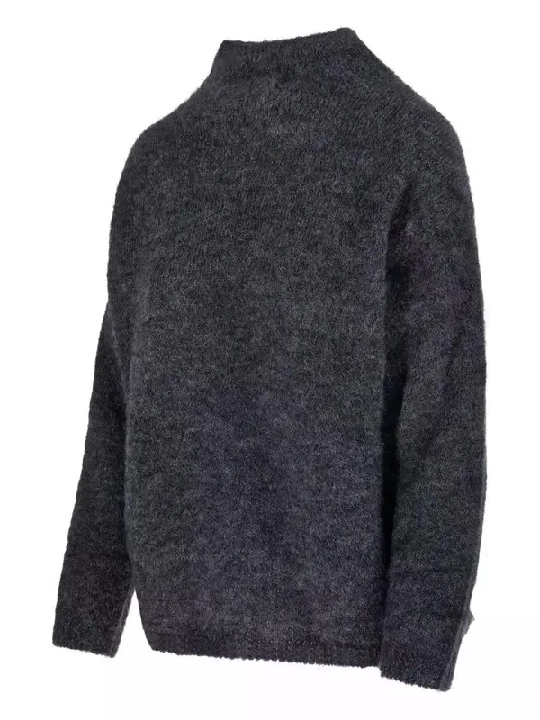 Max Mara Fluffy Knit Mock-neck Sweater - Grey