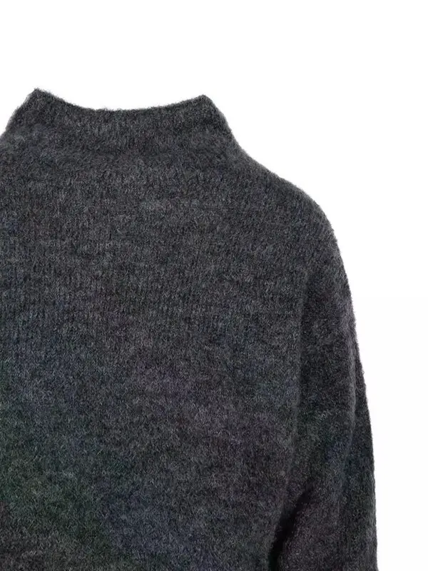 Max Mara Fluffy Knit Mock-neck Sweater - Grey