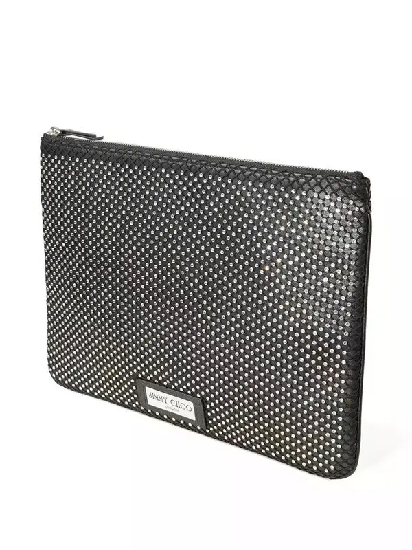 JIMMY CHOO Diamond Crystal-embellished Zip Pouch