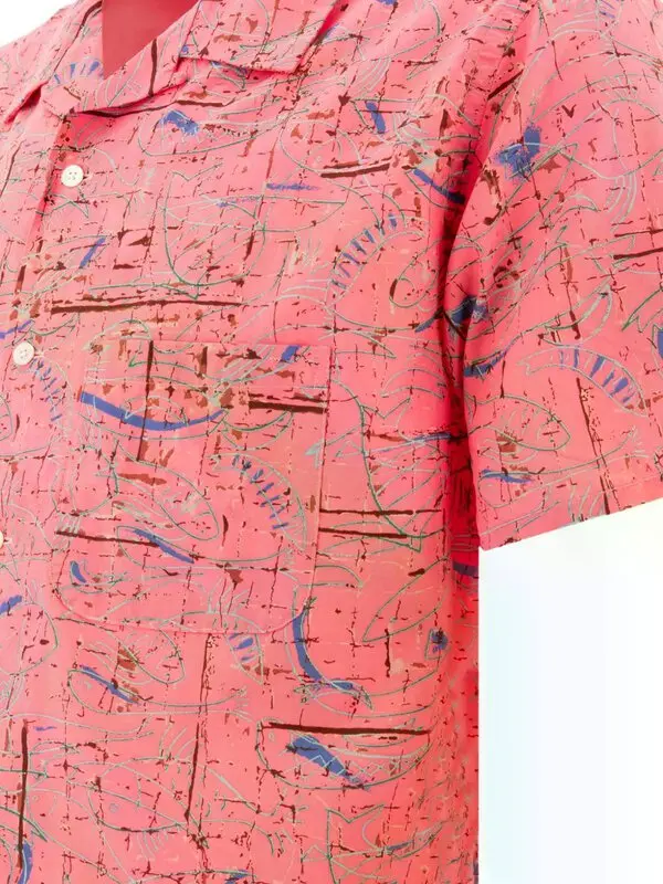 BEAMS Abstract-print Short-sleeve Shirt