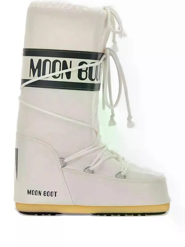 Moon Boot Icon Logo Print Water-repellent Lace-up Boots - White