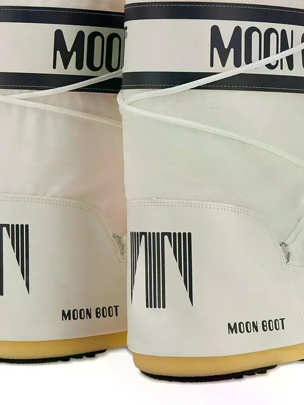 Moon Boot Icon Logo Print Water-repellent Lace-up Boots - White