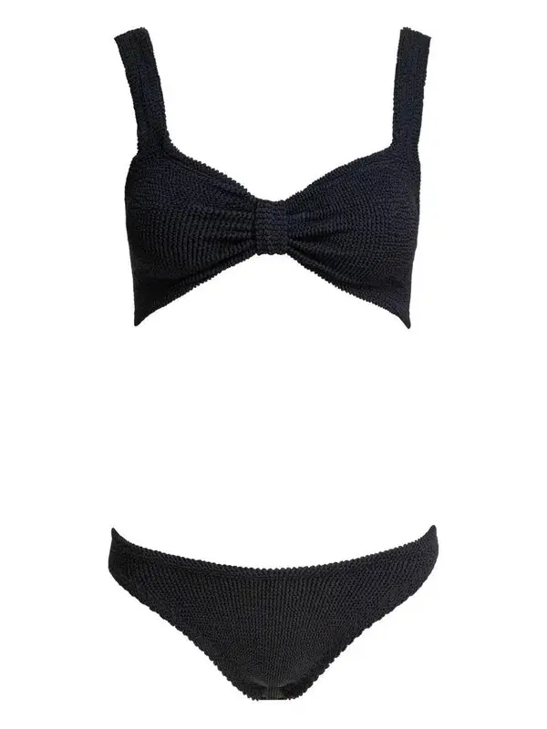 Hunza G Bonnie Crinkle-textured Bikini - Black