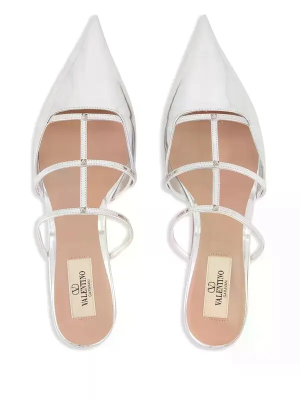Valentino Garavani Palladium Mules - Silver