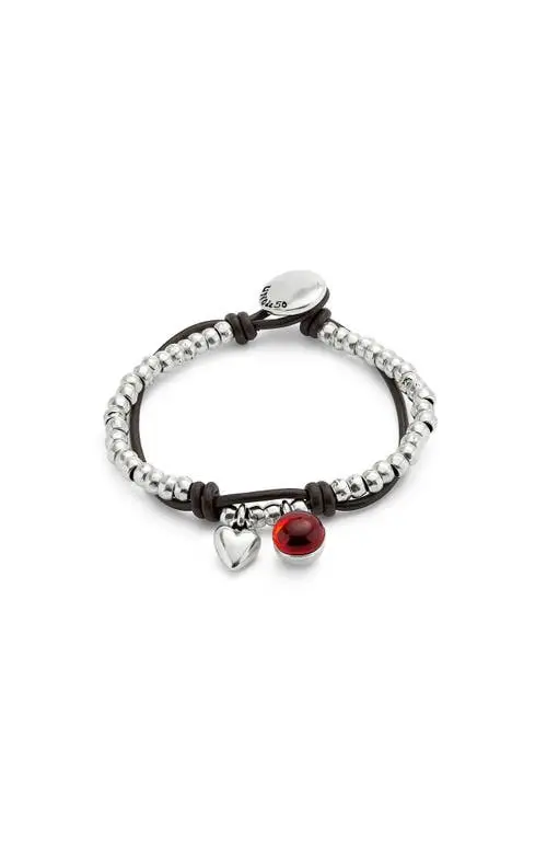 UNODE50 Murano Glass Bead Bracelet - Silver