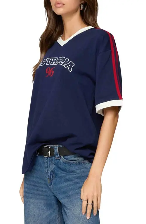 EDIKTED Australia 96 Oversized T-shirt - Navy