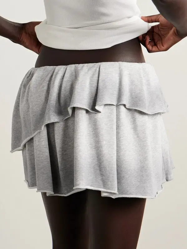Acne Studios Layered Organic Cotton-blend Jersey Mini Skirt