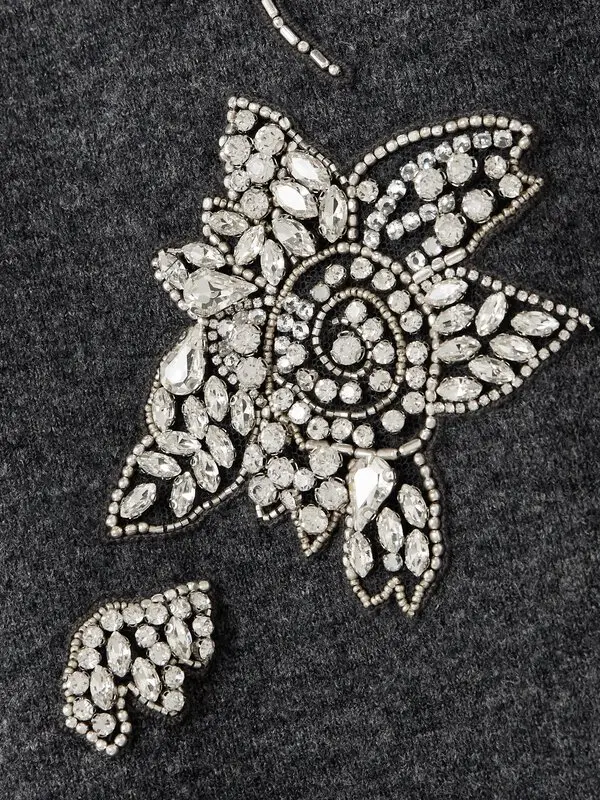 Erdem Embellished Knitted Midi Skirt