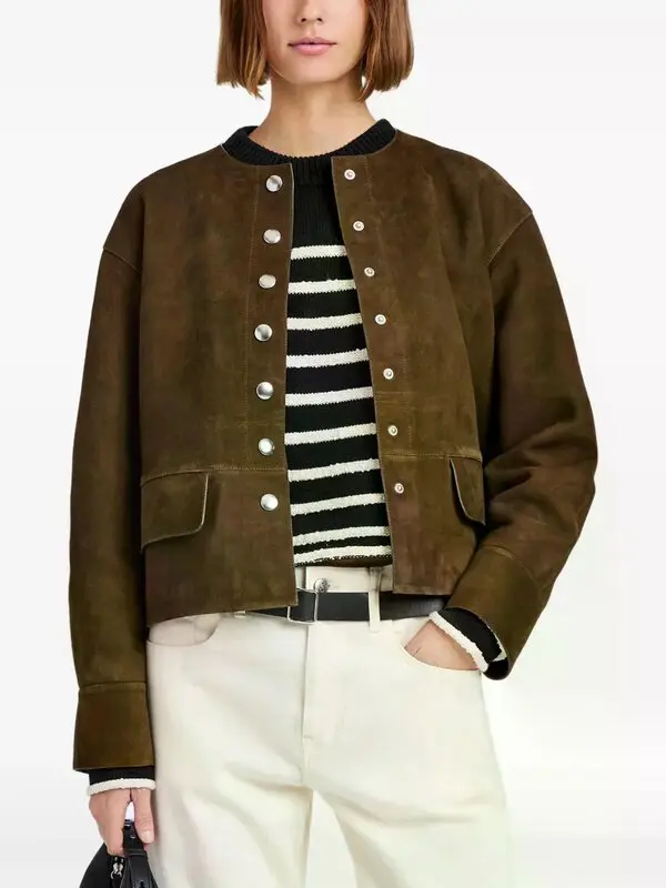 Proenza Schouler White Label Button-front Suede Jacket