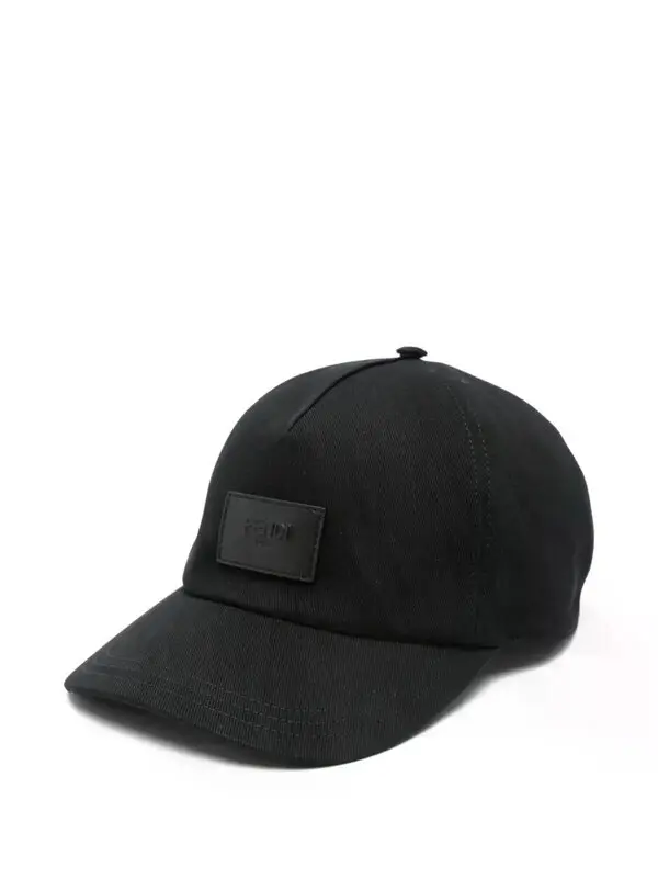Fendi Logo Plaque Baseball Cap - Black