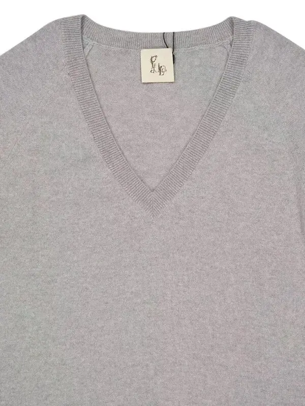 PAULA Cashmere V-neck Sweater - Grey