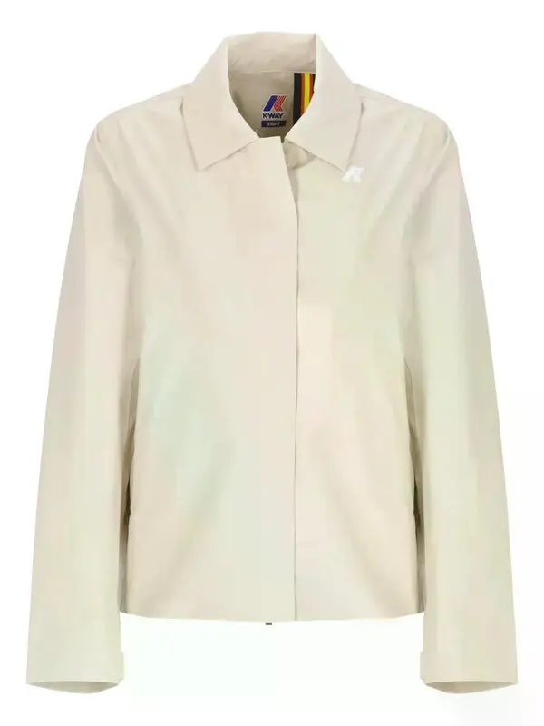 K-WAY Logo-plaque Collar Jacket - Neutrals