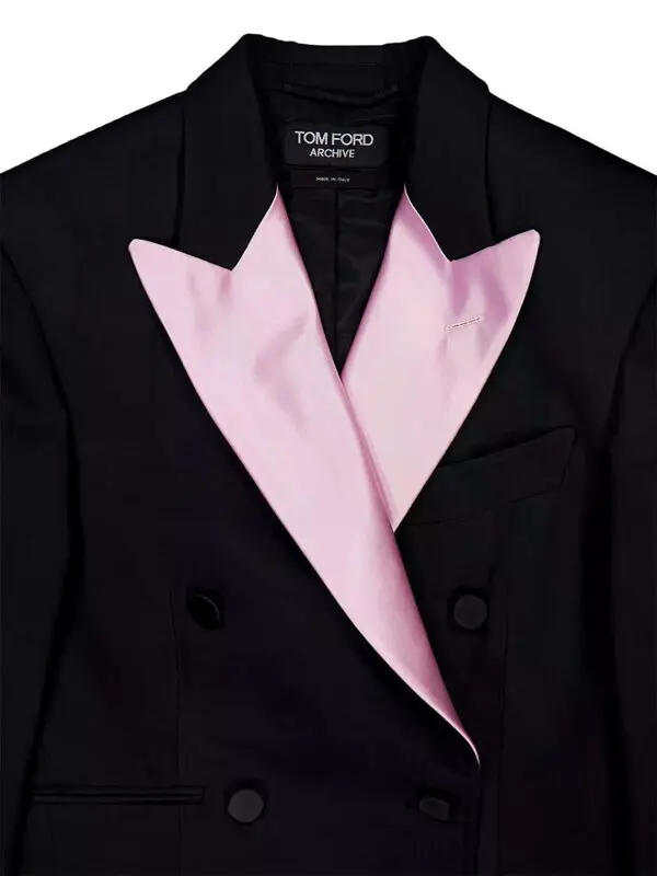 TOM FORD Double-breasted Wool-silk Blend Blazer