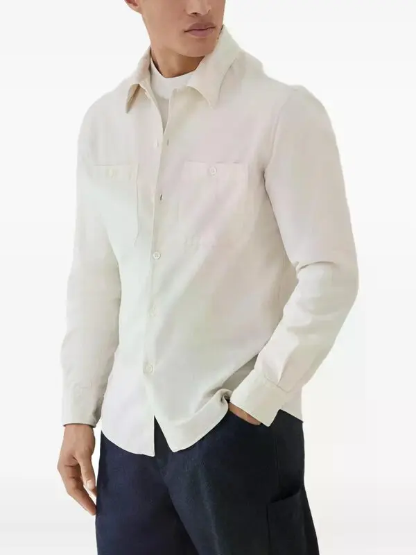 Brunello Cucinelli Pocket Cotton Shirt - Neutrals