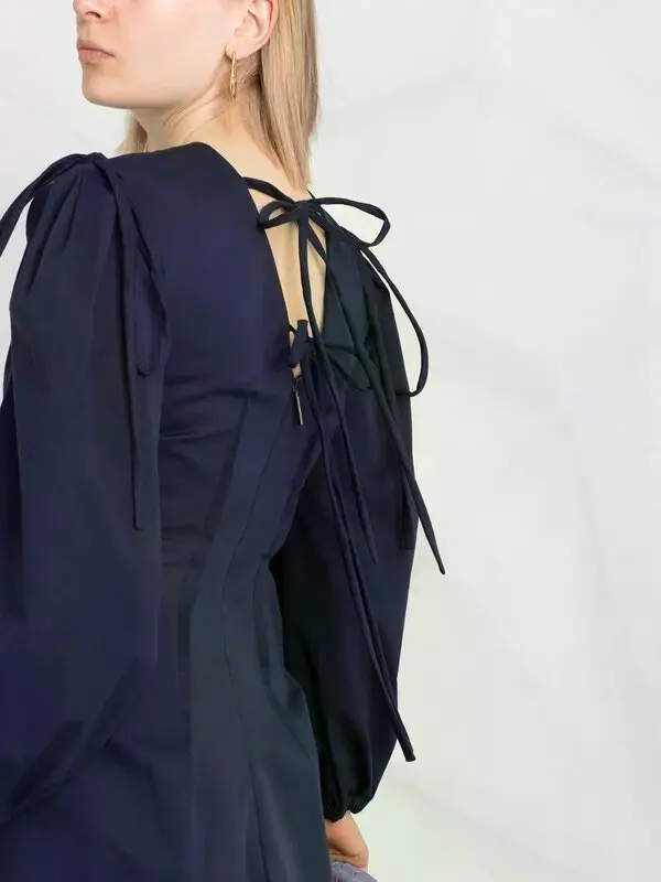 MSGM Long-sleeve A-line Dress - Blue