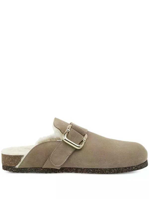 FLATTERED Suede Mules With Buckle Detail