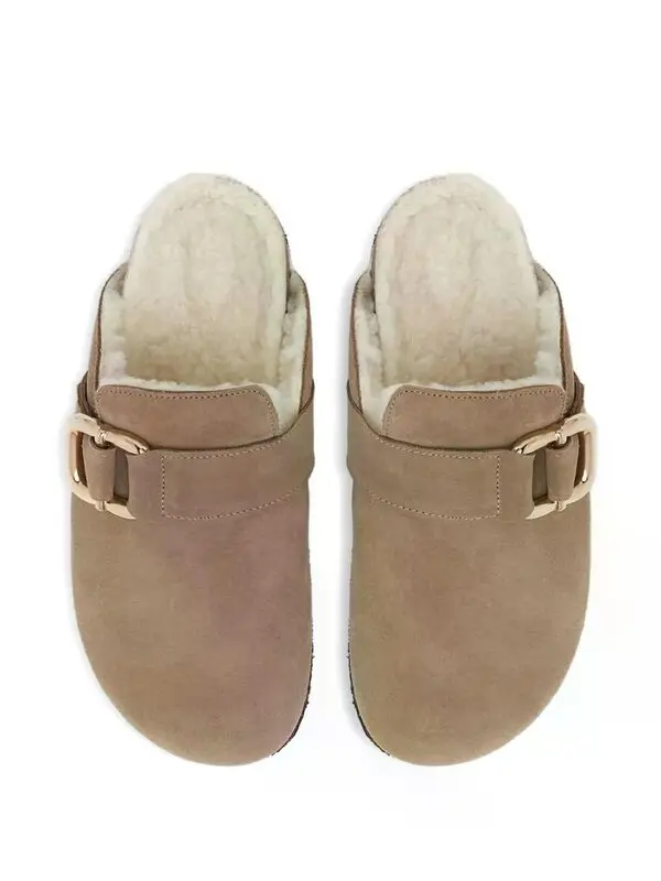 FLATTERED Suede Mules With Buckle Detail