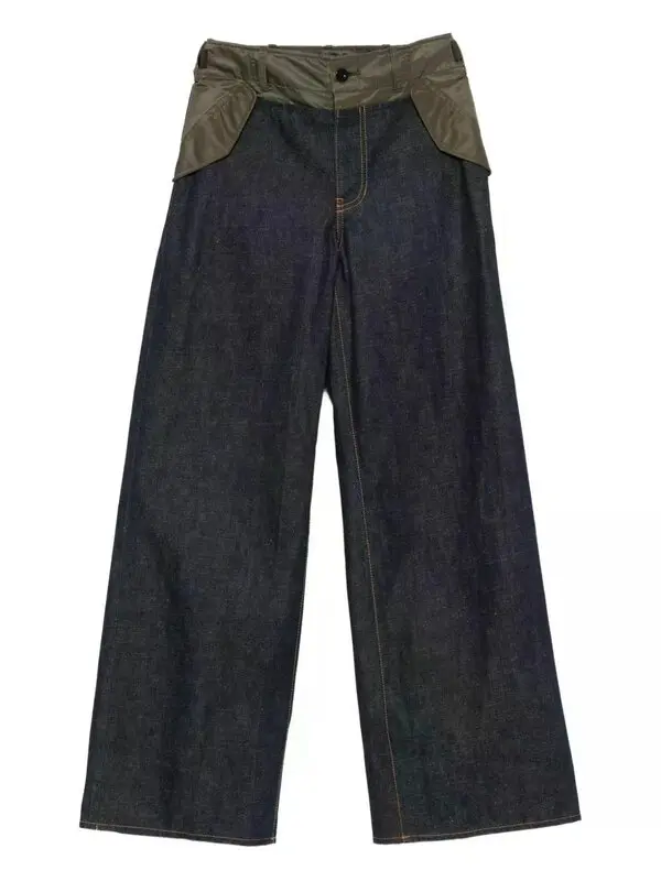 Sacai Paneled Cotton Jeans