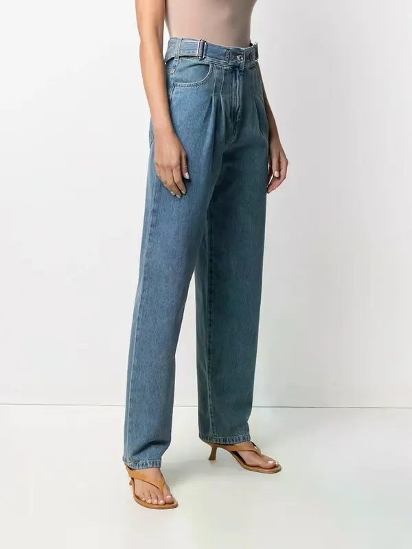 MSGM Pleat Detail Straight Leg Jeans