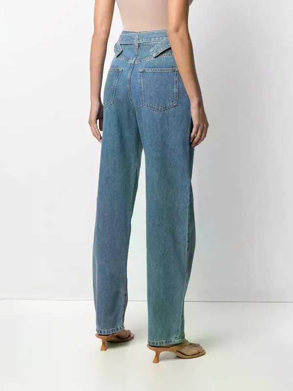 MSGM Pleat Detail Straight Leg Jeans