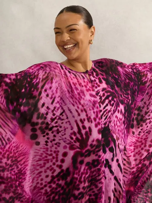 LIVE UNLIMITED Animal Print Kaftan Dress