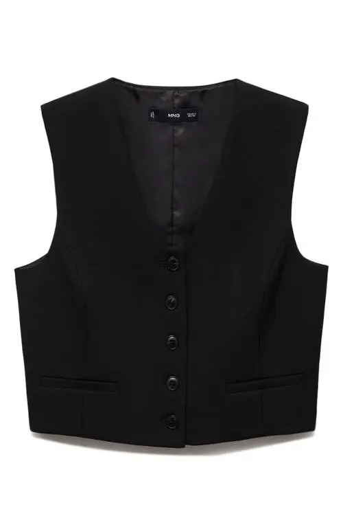Mango Cropped Suit Vest