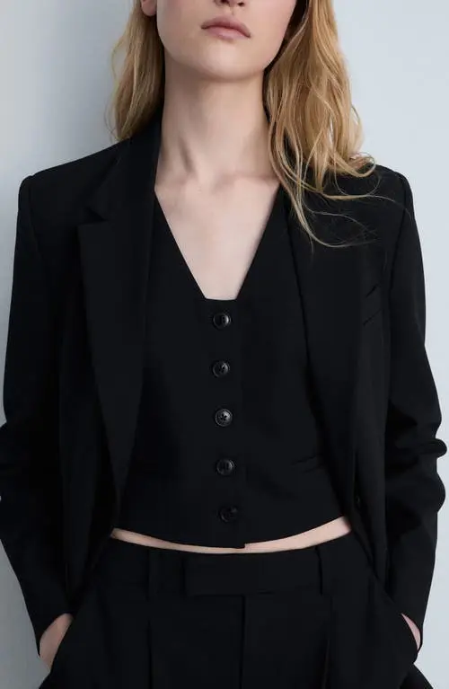 Mango Cropped Suit Vest