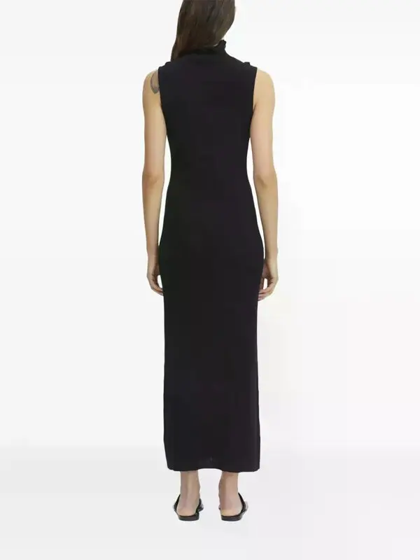 Rodebjer Ribbed Ruffle Maxi Dress