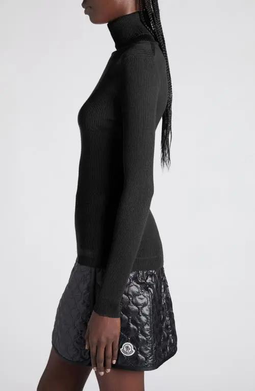 Moncler Virgin Wool Turtleneck Sweater - Black