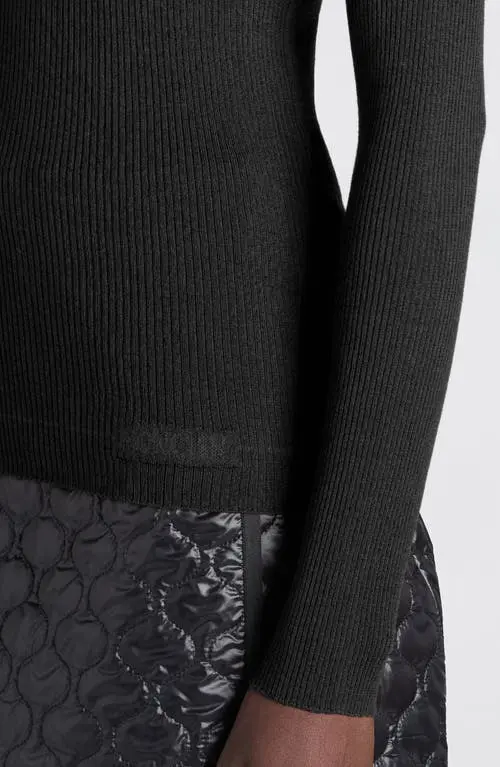 Moncler Virgin Wool Turtleneck Sweater - Black