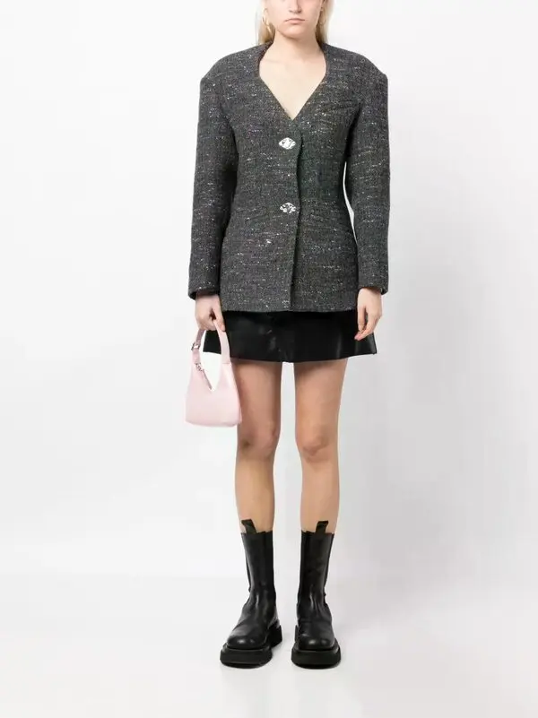 GANNI Fitted Wool-blend Blazer