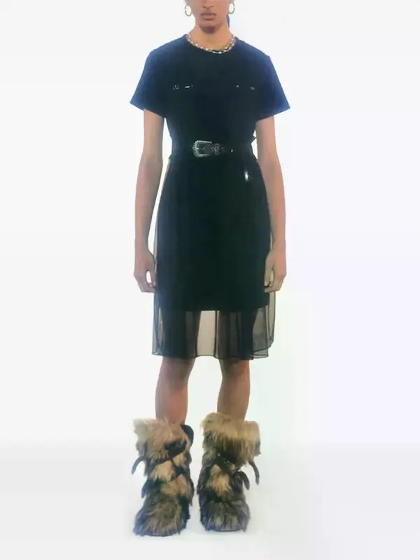 Andersson Bell Mesh Belted Midi Dress