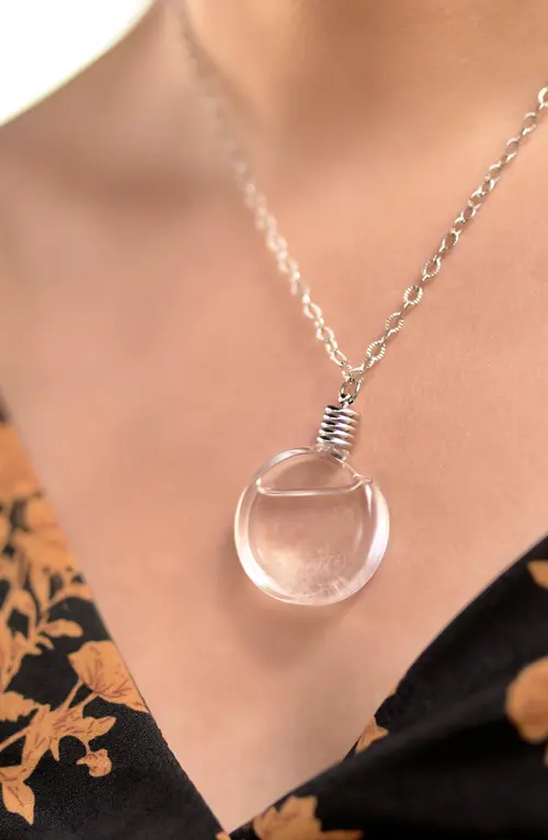 HEEBIE JEEBIES Storm Glass Silver Plated Pendant Necklace