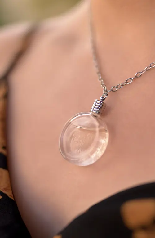 HEEBIE JEEBIES Storm Glass Silver Plated Pendant Necklace