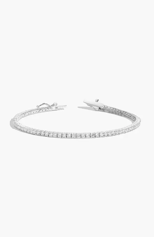 AURATE Lab Grown White Sapphire Tennis Bracelet - Sterling Silver