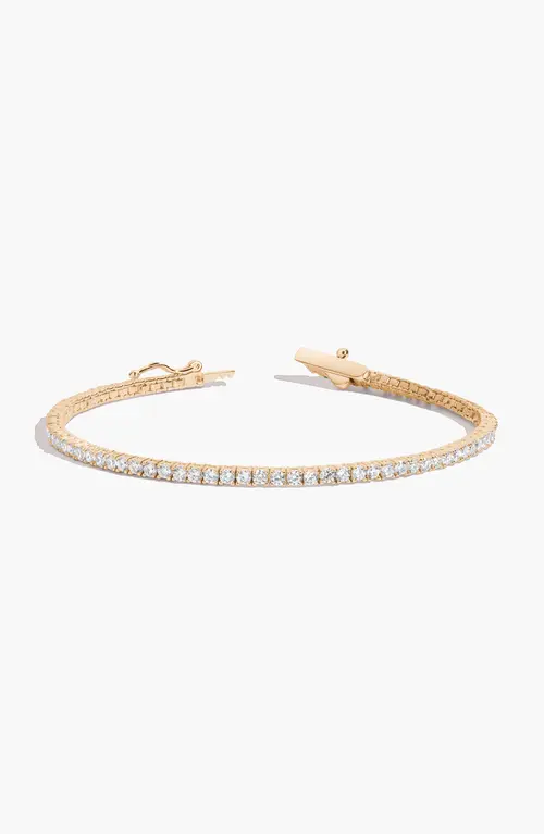 AURATE Lab Grown White Sapphire Tennis Bracelet - Yellow Gold Vermeil