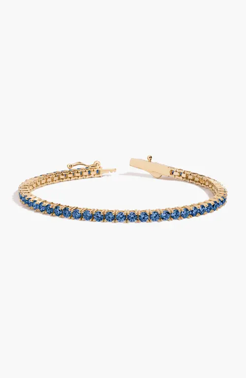 AURATE Lab Grown Sapphire Tennis Bracelet - Yellow Gold Vermeil