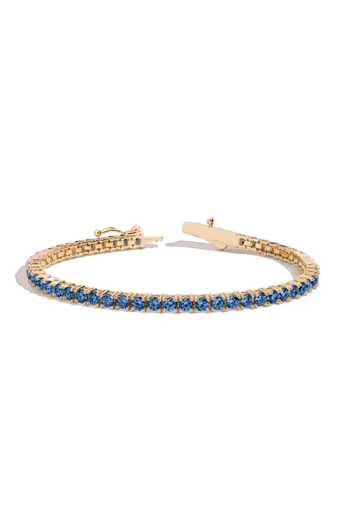 AURATE Lab Grown Sapphire Tennis Bracelet - Yellow Vermeil