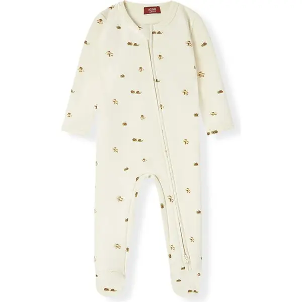 MILKBARN Stretch Fleece Zipper Footed Romper - Lil' Mushroom
