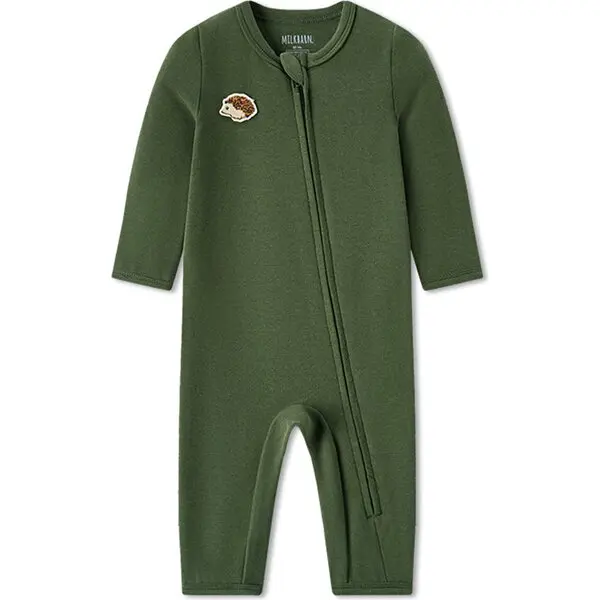 MILKBARN Brushed Zipper Pajama - Dark Green