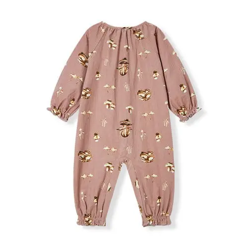 MILKBARN Organic Corduroy Ruffle Snap Jumper