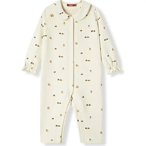 MILKBARN Stretch Fleece Collar Jumpsuit - Lil' Mushroom