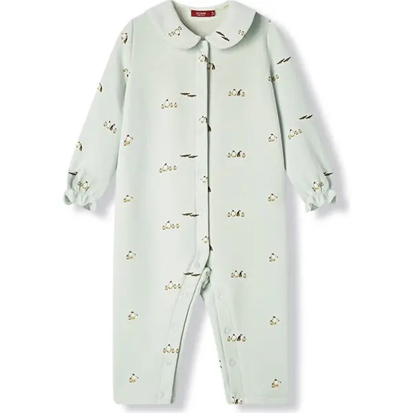 MILKBARN Stretch Fleece Collar Jumpsuit - Lil' Penguin