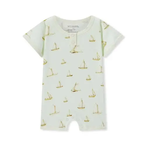 MILKBARN Organic Cotton Shortall - Sailboat Melody
