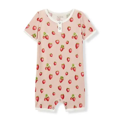 MILKBARN Organic Cotton Shortall - Strawberry