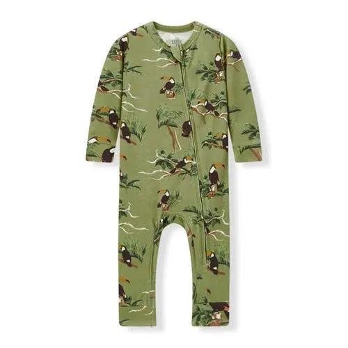 MILKBARN Cotton Stretch Zipper Pajama - Toucan